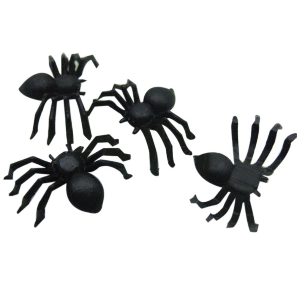 Amazon.com: Muised 20Pc Realistic Spider Plastic Halloween Black Mini ...