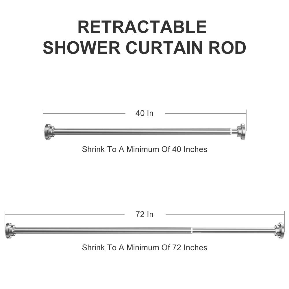 Snapklik.com : Shower Tension Rod - 40-72 Inch Never Rust Non-Slip ...