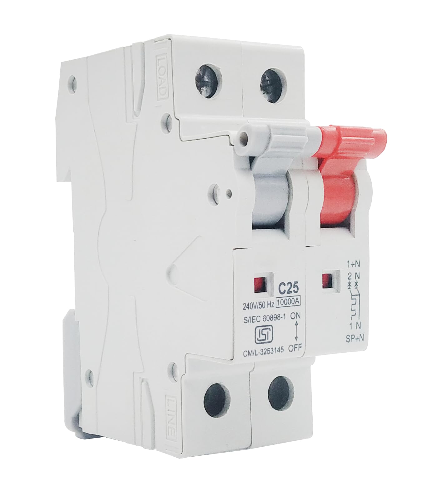 Newow 25Amp Single Pole Neutral SPN MCB ISI Marked Miniature Circuit ...