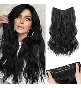 Amazon.com : Gx Beauty Invisible Wire Clip in Hair Extensions Long Wavy ...