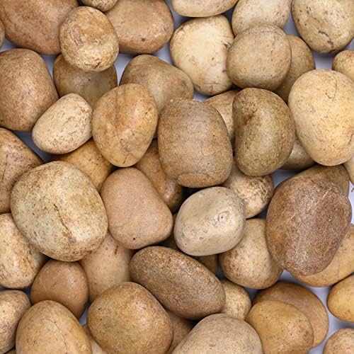 ORILEY Beach Pebbles Polished (3-6cm, Yellow, 5 KG) Smooth & Round ...