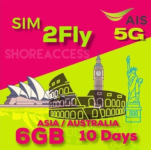 Amazon.co.jp: 【AIS】AIS Sim2Fly（アジア/オーストラリア向け） 6GB10日間データ通信可能 32ヵ国対応 AIS SIM2Fly Asia/Australia ...
