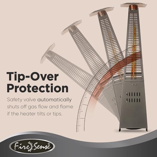 Fire Sense 66991 Pyramid Flame Patio Heater 40,000 BTU Outdoor Propane ...