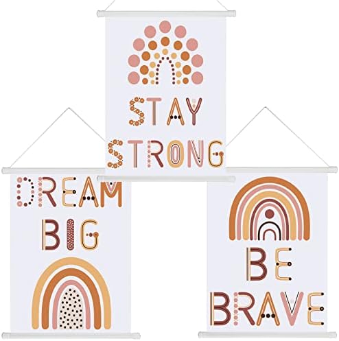 Amazon.com: Fumete 3 Pcs Boho Nursery Wall Art Decor, Be Brave, Dream ...