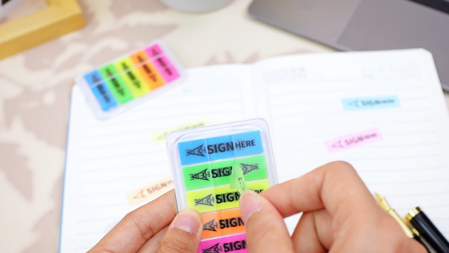 Paper Annotation Markers Sign Here Tabs - 2000 Colored Arrow Flags With ...