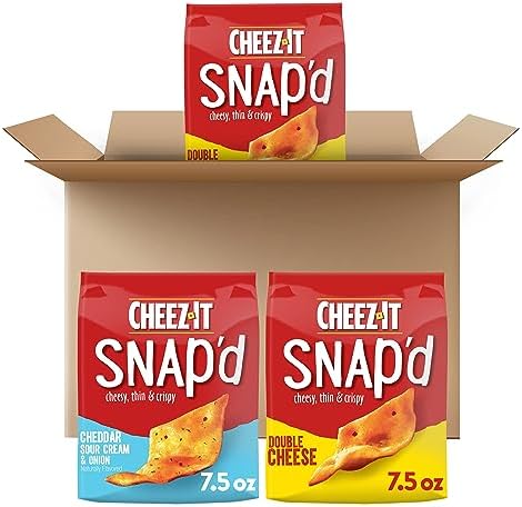 Amazon.com: Cheez-It Snap'd, Cheese Crackers Chips, Thin Crisps, Lunch ...