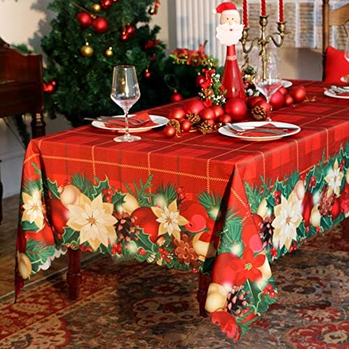 Amazon.com: Romanstile Christmas Rectangle Red Plaid Tablecloth - 60 x ...