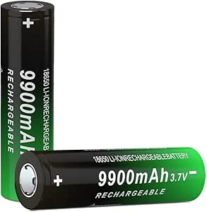 Amazon.com: 18650 Rechargeable Battery 3.7V Lithium Batteries 9900mAh Flat Top for Flashlights ...
