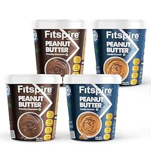 Fitspire Crunchy Chocolate & Cookie Crunch Peanut Butter 1600g - 100% Pure Roasted Peanuts | 23g ...