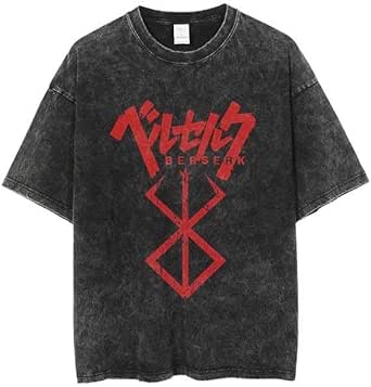 Men's Y2K 90s Vintage Berserk Anime Graphic Shirts Summer Casual Tee ...