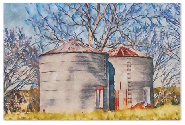 Amazon.com: Rustic Silos Extra Large Decoupage Paper, 20" x 30" (For ...