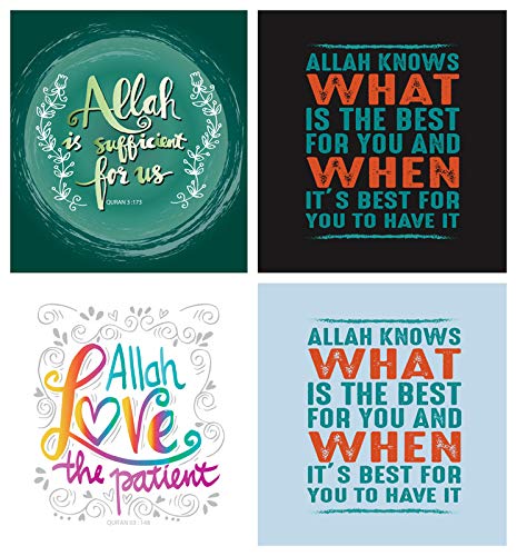 5 Ace Set of 4 Love alah The Islamic Motivational Full Glue Sticker ...