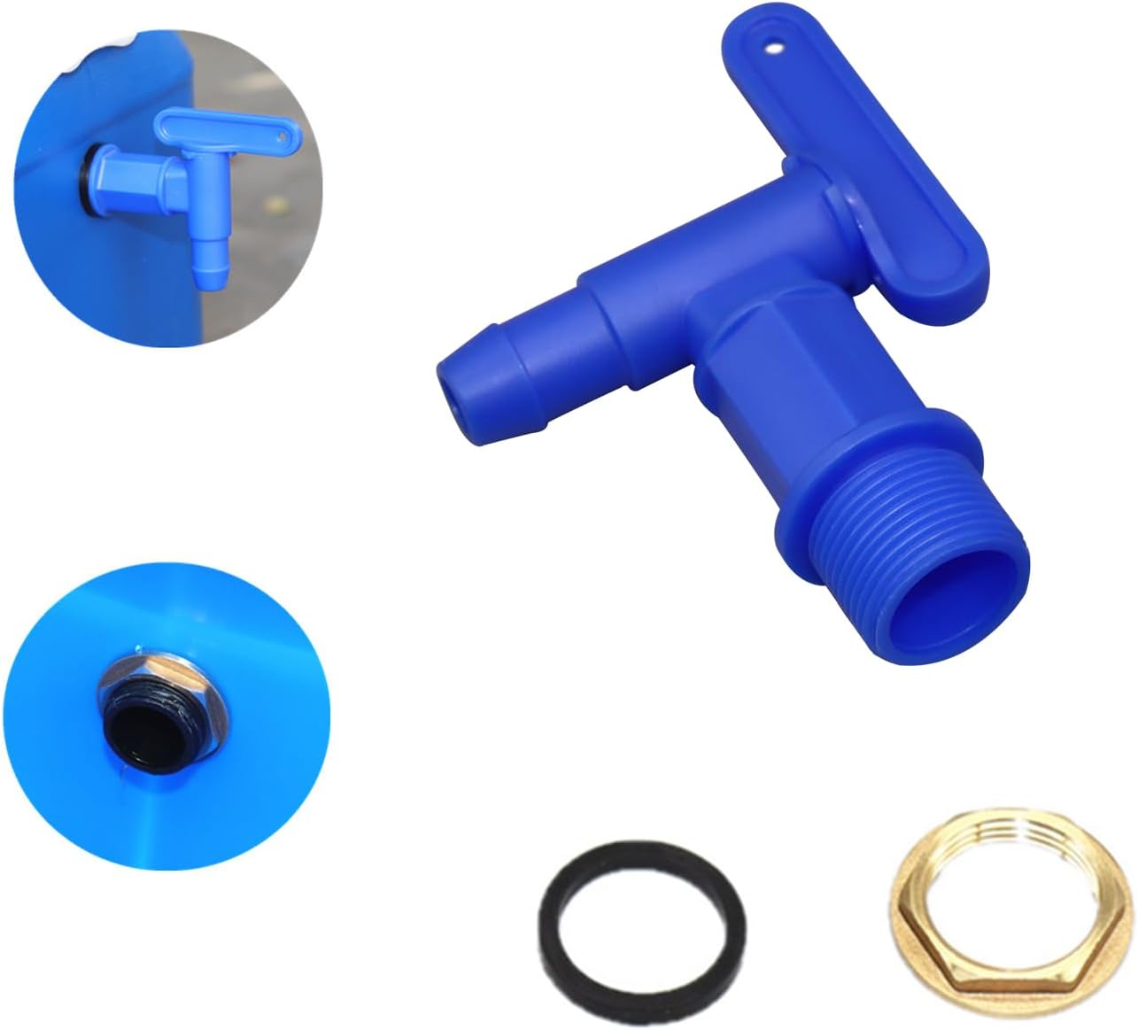 TOPWAYS Water Butt Tap, 3/4"BSP Plastic Snap Fit Hosepipe Rain Barrel ...