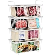 iSPECLE Chest Freezer Organizer - 4 Pack Stackable Freezer Baskets for ...