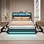 TIMORWTF Bed Frame 140 x 200 cm with Divan Base, Double Bed with LED ...