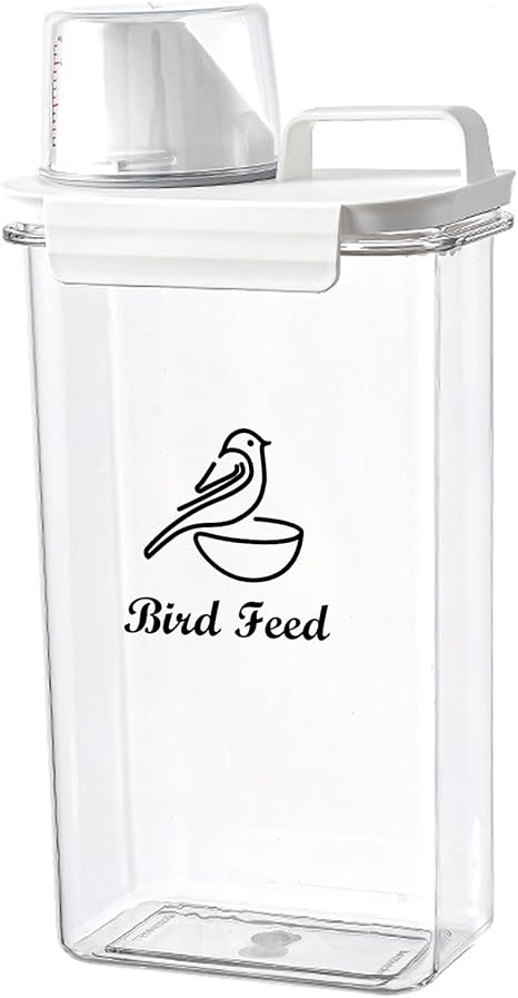 Amazon.com: Brabtod Bird Seed Storage Container Airtight | 3 Qt/2.5 L ...
