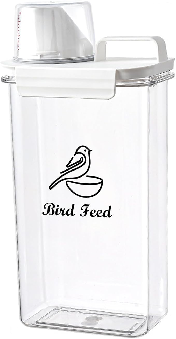 Amazon.com: Brabtod Bird Seed Storage Container Airtight | 3 Qt/2.5 L ...