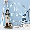 Amazon.com: E-view Wooden Lighthouse Nautical Tabletop Figurine Beach ...