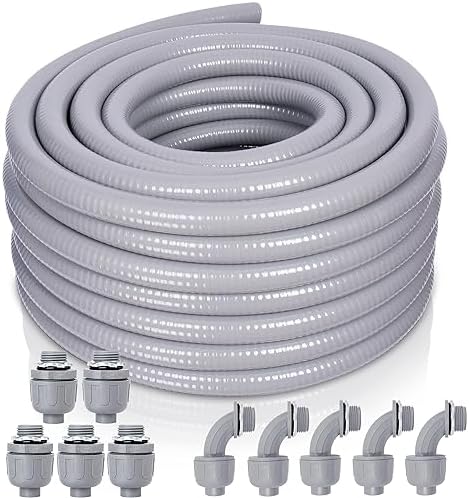 Feotech Liquid-Tight Conduit and Connector Kit - 3/4 Inch 25 FT Non ...