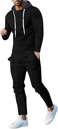 Sweat Suits Mens 2 Piece Hoodie Jogger Long Sleeve Sweatsuits Set ...