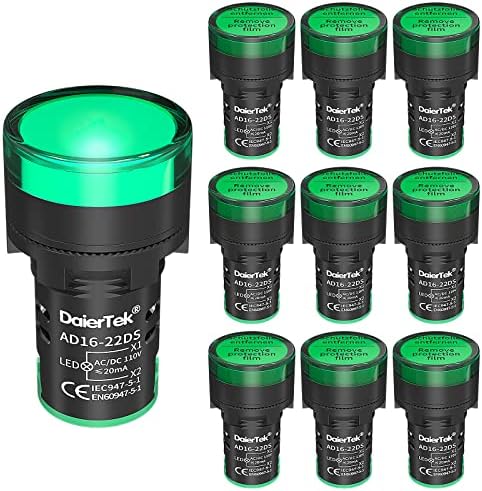 Amazon.com: DaierTek 120V LED Indicator Light Green 110V Power Energy ...