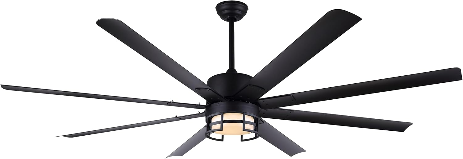 Canarm EZRA Ceiling Fan, 72-inch, Matte Black, DC Motor, 8 Blades ...