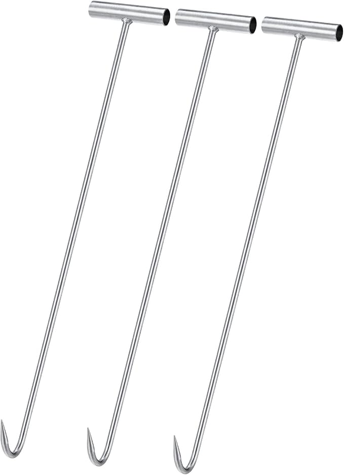 Amazon.com: uxcell T-Handle Meat Boning Hook, Galvanized T Hooks for ...