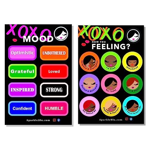 Amazon.com: 2 Sheets Mood & Feeling 4” x 6” Waterproof Sticker Set ...