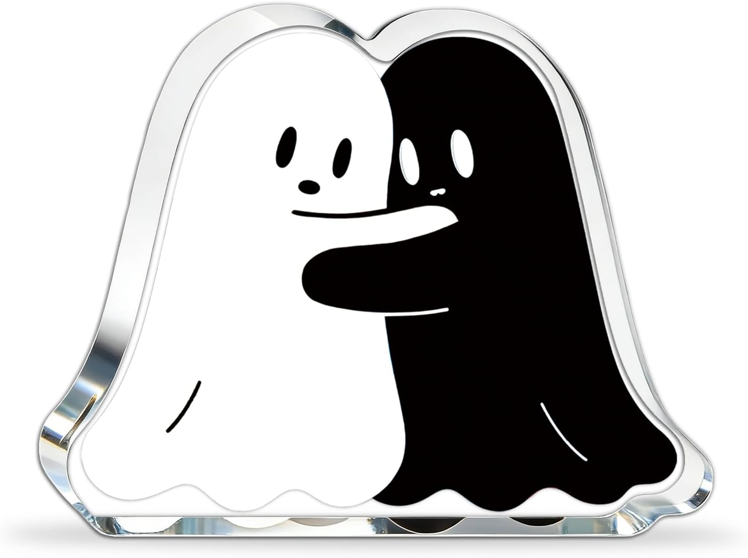 Amazon.com: Hugging Ghost Decorative Sign Acrylic Cute Plaque Desk ...