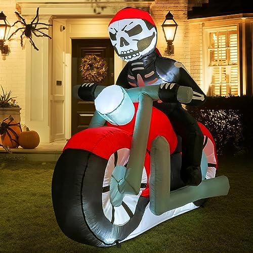Amazon.com: COMIN 6 FT Halloween Inflatables Motorcycle Outdoor ...