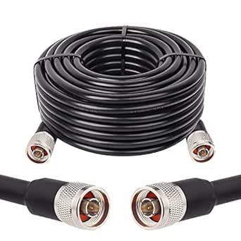MOOKEERF 50ft KMR400 Coax Extension Cable N Male to N Male Connector (50 Ohm) Low Loss Coaxial ...