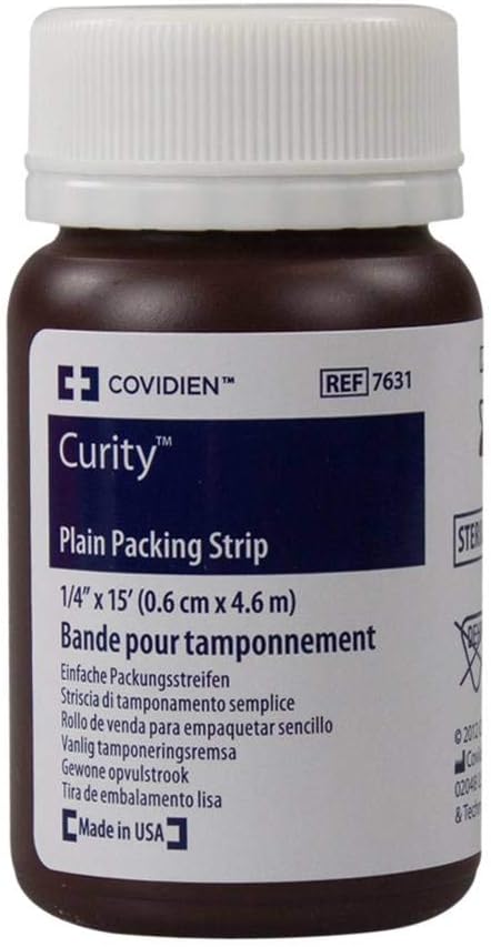 Amazon.com: CURITY Plain Packing Strip - 1/4 x 5 Yds - Plain - Bottle ...
