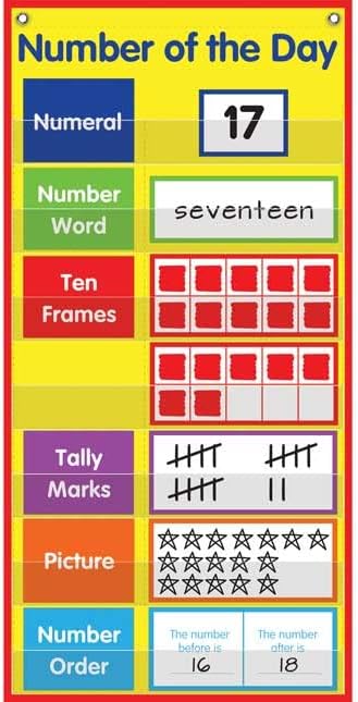 Amazon.com: Really Good Stuff Number of The Day Space Saver Pocket ...