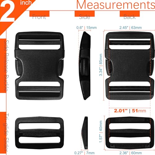 Snapklik.com : Buckle For 2 Strap: 4 Set Side Release Buckles + 8 Pcs ...