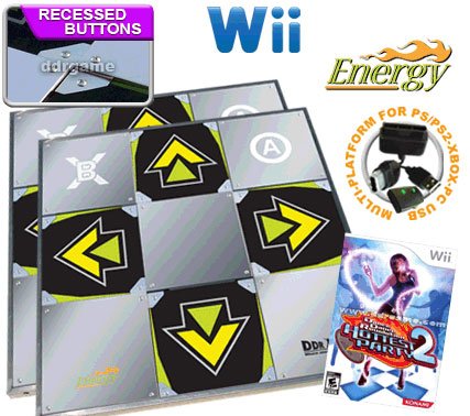 Amazon.com: 2 x Wii Dance Dance Revolution DDR Energy Metal Dance Pad ...