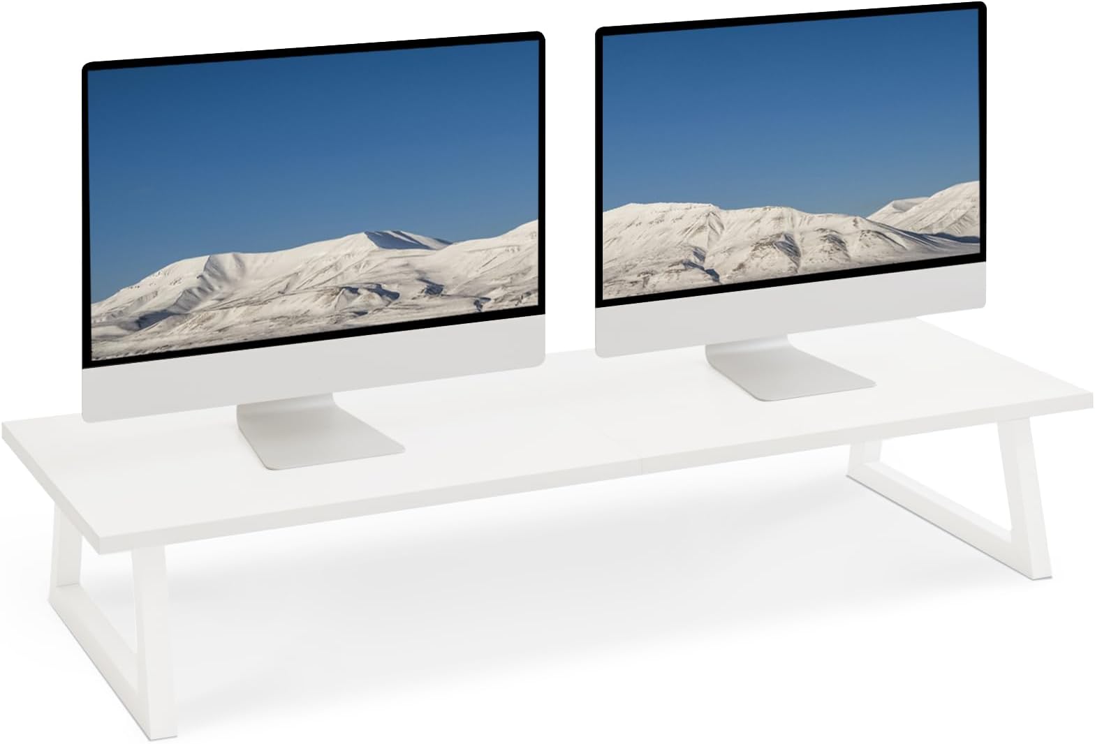 Amazon.com: TEAMIX White Dual Monitor Riser, 31.5 inch Long Monitor ...