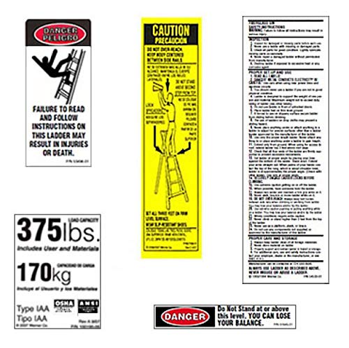 Werner 375 LB Fiberglass Step Ladder Label Kits (Pack of 6) : Amazon.in ...