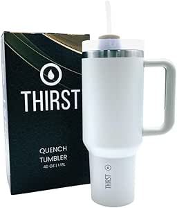 Amazon.com | THIRST Quench H2.0 40 oz tumbler with handle and straw | Stainless Steel Tumbler ...