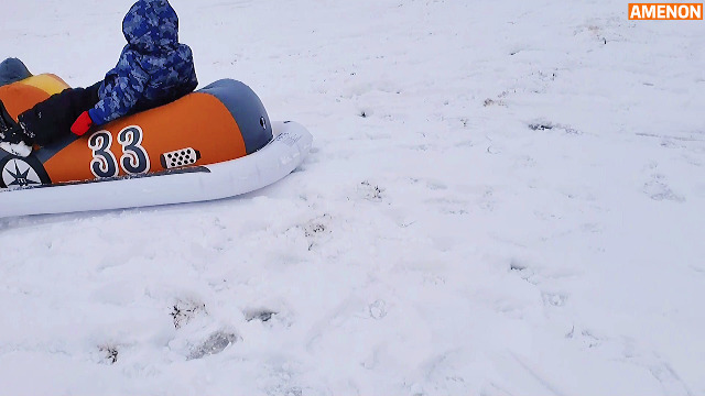 Watch 70 Inch Giant Inflatable Snowmobile Snow Sled for Kids Adults on ...