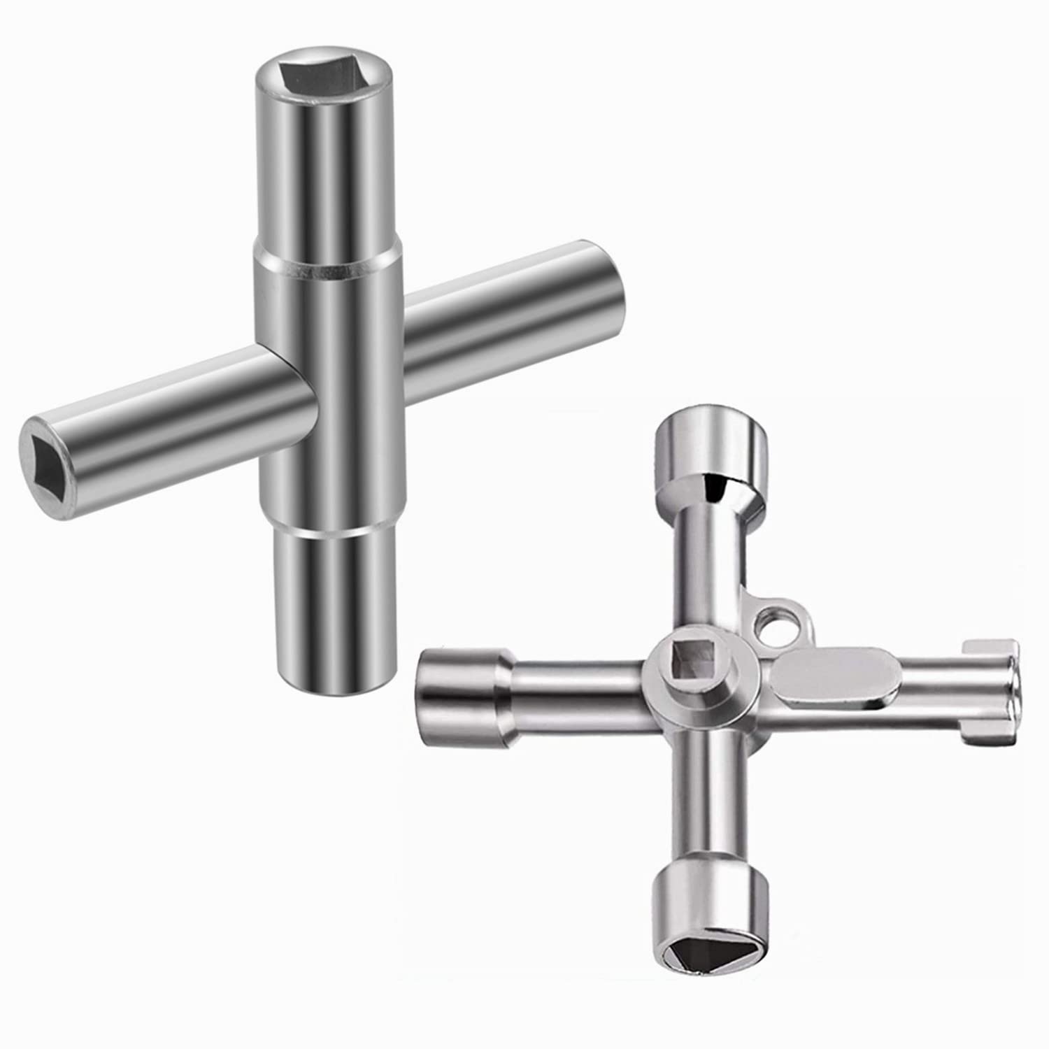 Snapklik.com : 4 Way Sillcock Water Valve Key, Plated Steel Water ...