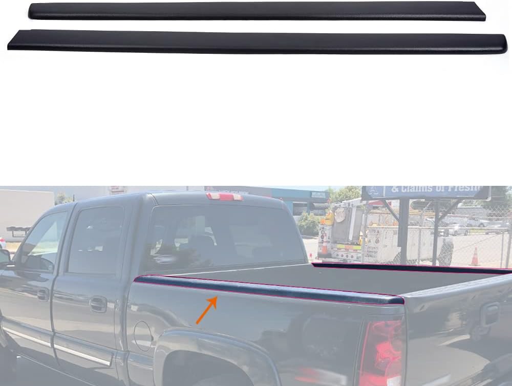 Amazon.com: Wade 72-51101 Truck Bed Rail Caps Black Smooth Finish with ...