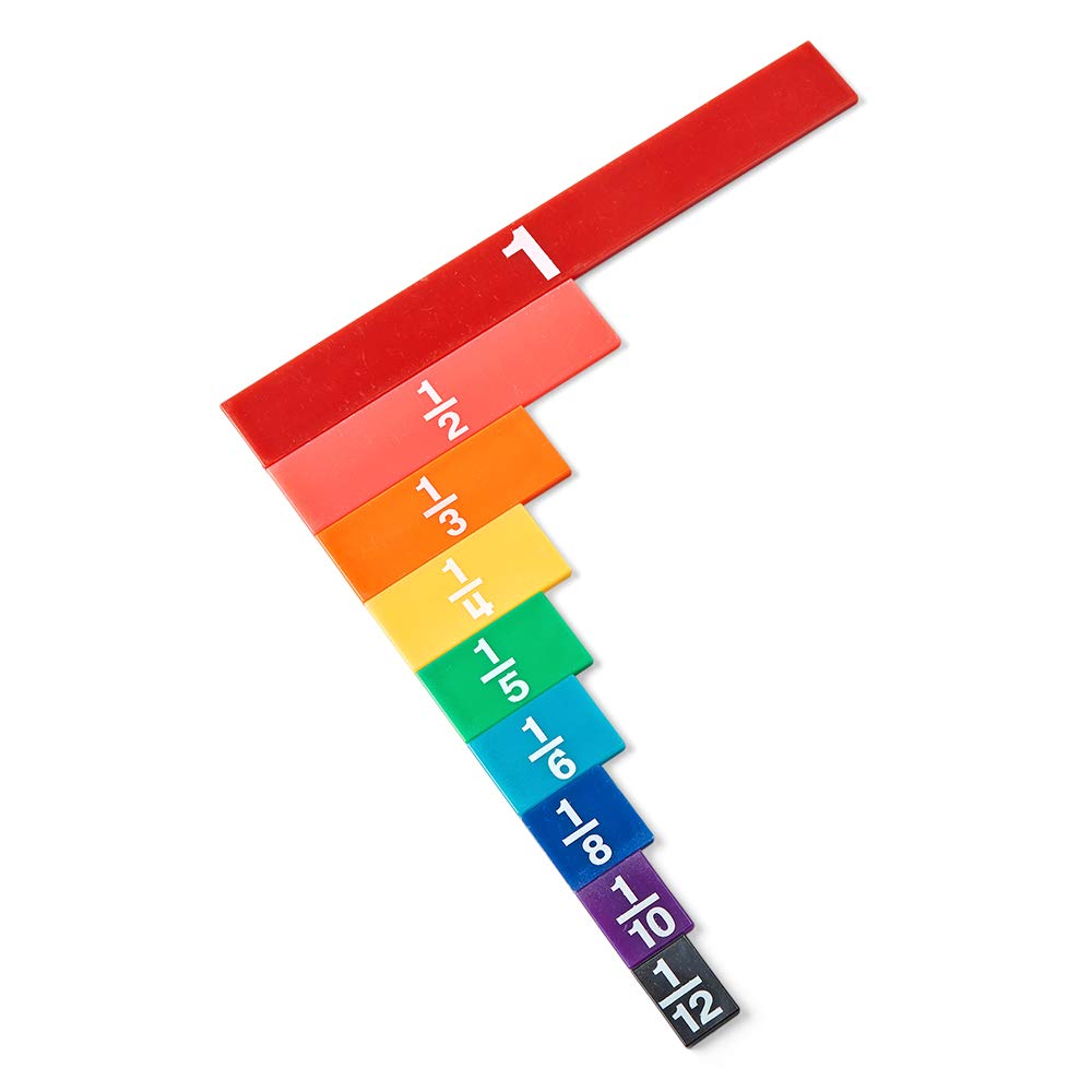 hand2mind Plastic Rainbow Fraction Tiles, Montessori Math Materials ...