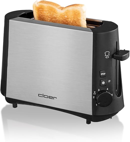 Cloer 3890 Single Toaster, Mini Toaster for 1 Slice of Toast, 600 W ...