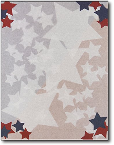 Patriotic Stars Letterhead Paper - 80 Sheets : Amazon.in: Office Products