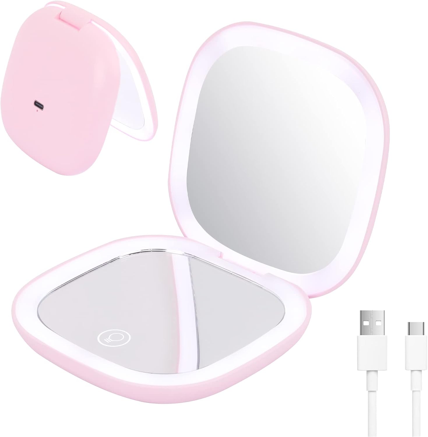 ZAKVOP LED Compact Mirror, Cosmetic Mirror, 10x Hand Mirror ...