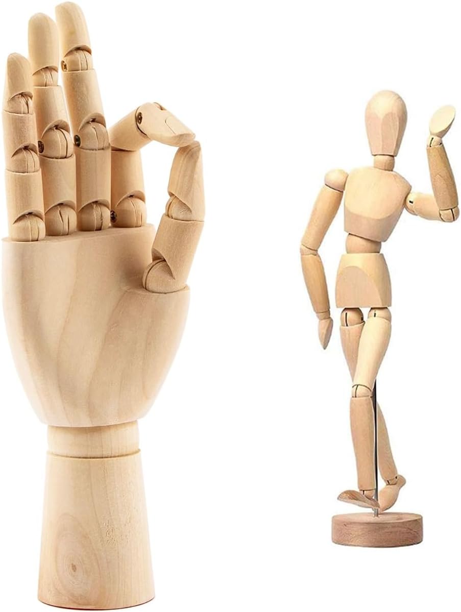 Amazon.com: 2-Pack 12" Art Drawing Hand Model,8" Artist Wooden ...