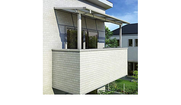 YKKAP 躯体式バルコニー屋根 ソラリア Bタイプ 柱奥行移動タイプ 2間×6尺 フラット型 ポリカ屋根 メーターモジュール 1500N／m2 中間取付金具セット付 後付け - 66，150 ...