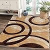 Amazon.com: GLORY RUGS Area Rug Modern 8x10 Brown Circles Geometry Soft ...
