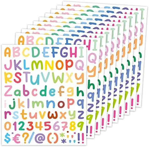 Amazon.com: Dizdkizd Letter Stickers, Vinyl Alphabet Number Sticker Set ...