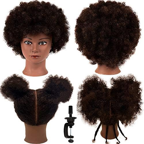 Amazon.com: Traininghead 100% Real Hair Mannequin Head Training Head ...